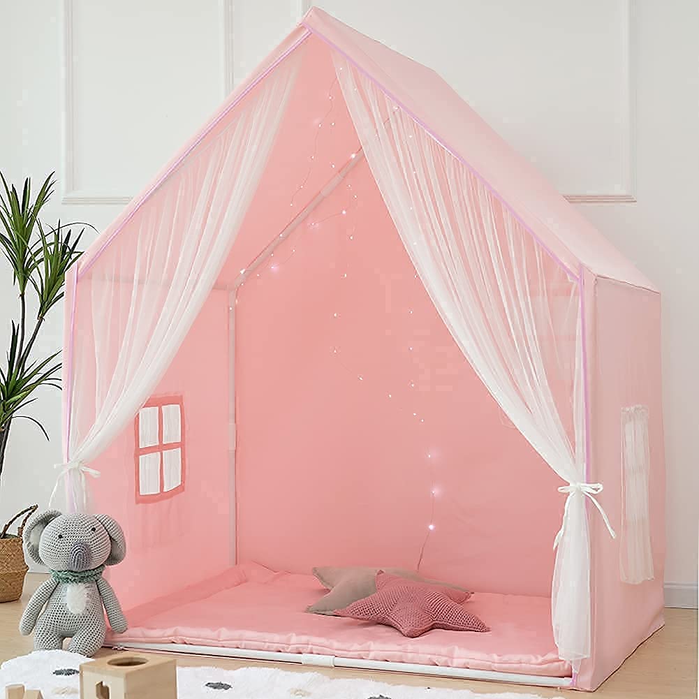 Kids Play Tent for Girl, Kids Tent Indoor, Playhouse for Kid, Princess Tent Play Cottage Pink