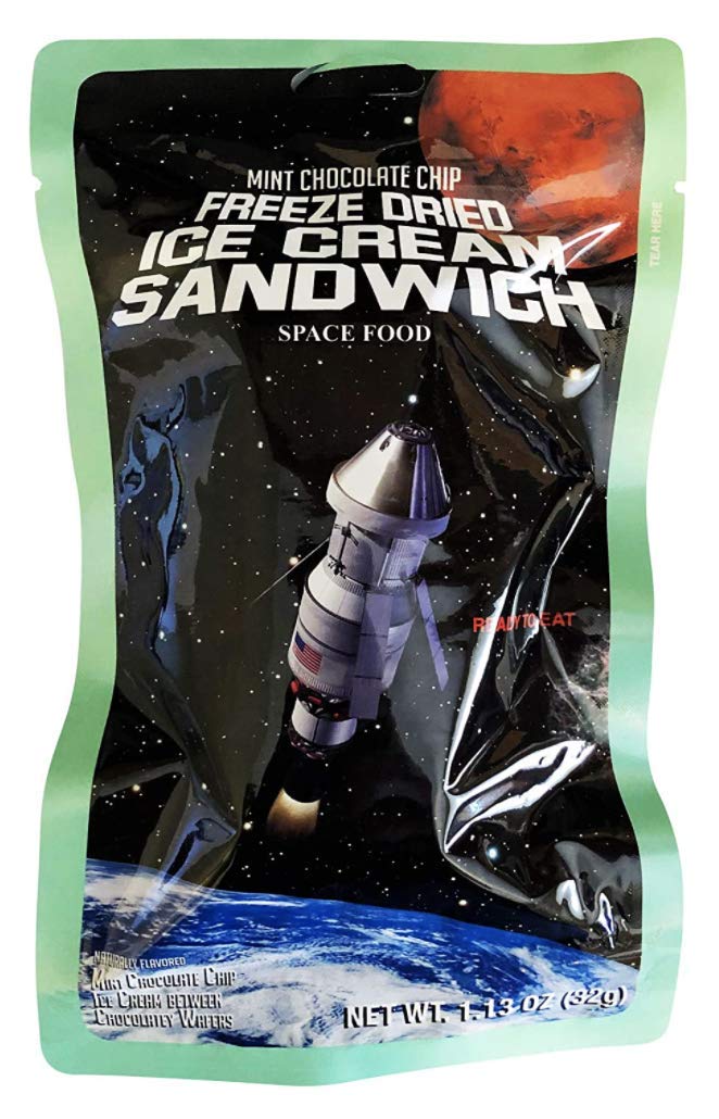 LuvyDuvy Freeze-Dried Mint Chocolate Chip Ice Cream Sandwiches - 3 Pack