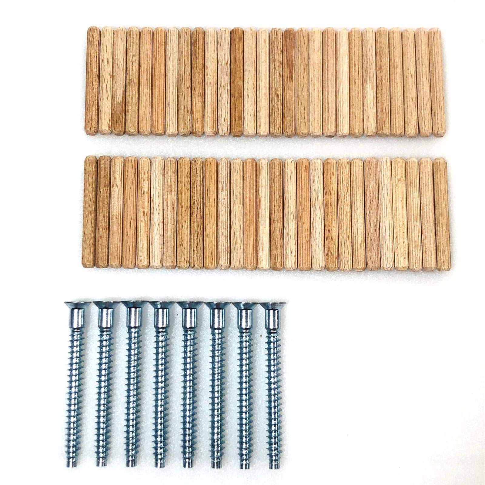 ReplacementScrews Hardware Kit Compatible with IKEA KALLAX 4 x 4 Shelf Unit 003.601.44 - All Screws (104321) and Dowels (101339)