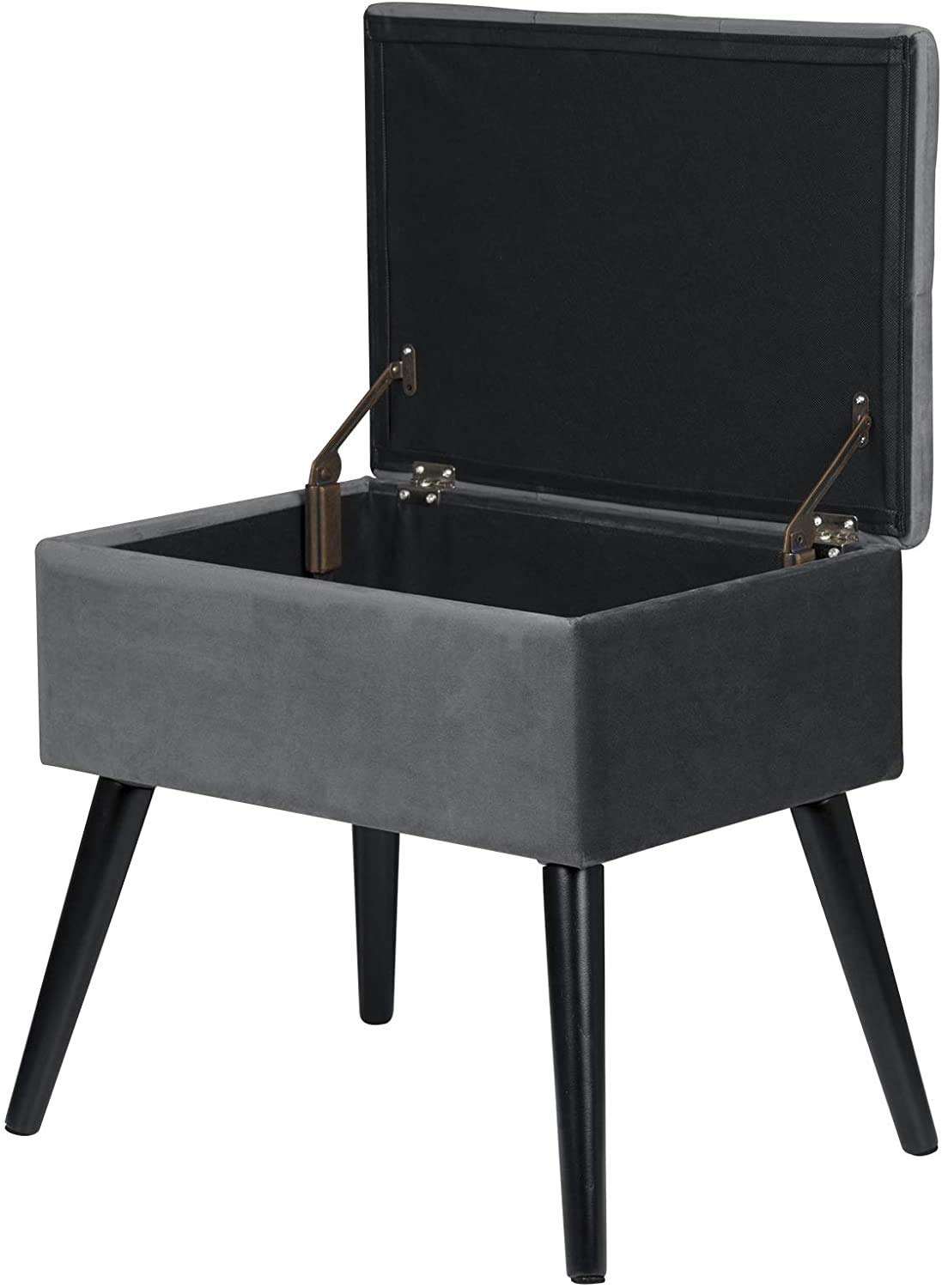 YHBM Storage Bench Chest Padded Footstool Linen Pouffe Chair Light Bed End Shoe Children Toy Box Stool Milking Stool Grey (Color : Dark Grey)