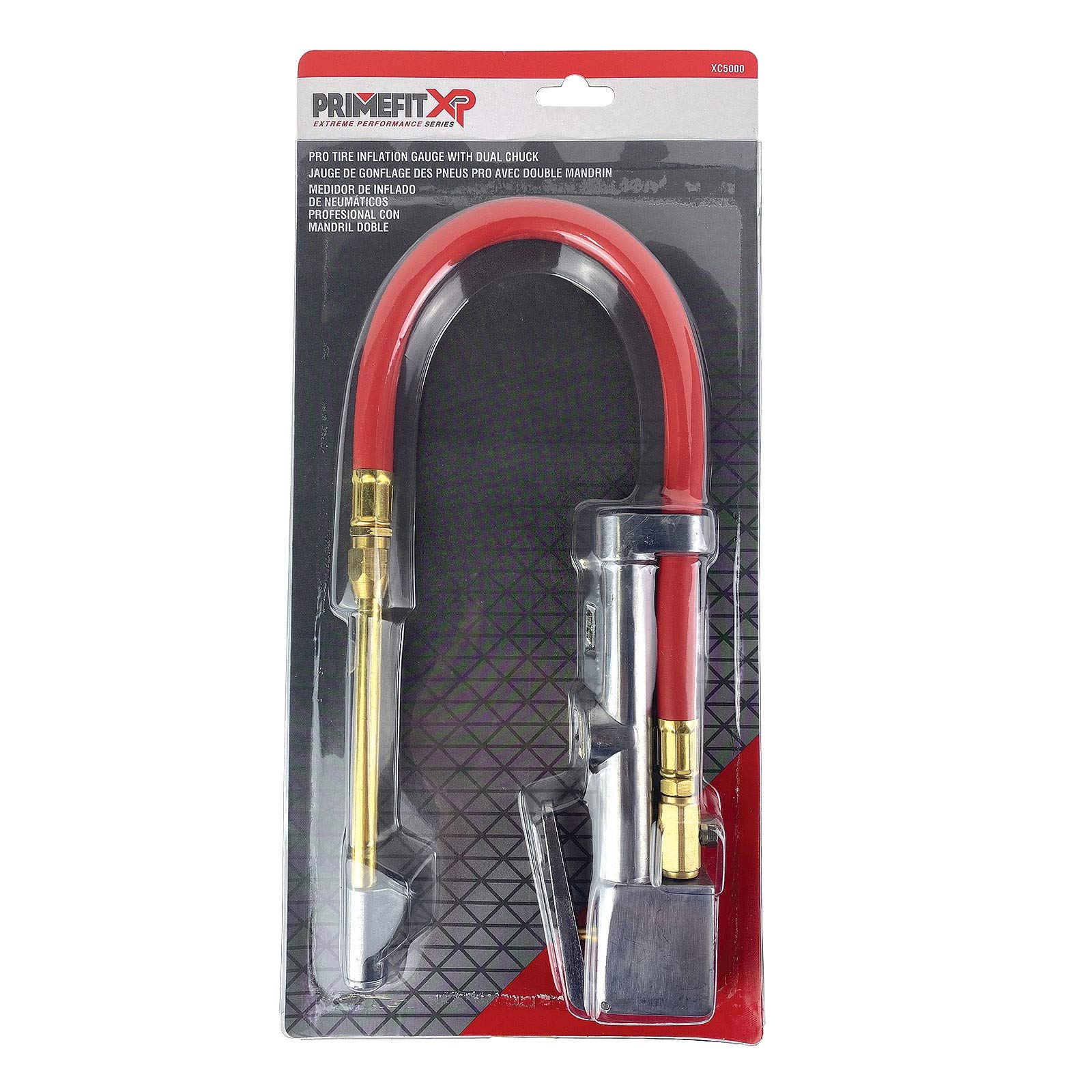 Primefit XC5000 Pro Tire Inflator and Deflator with Dual Chuck and Built in Magnified Gauge