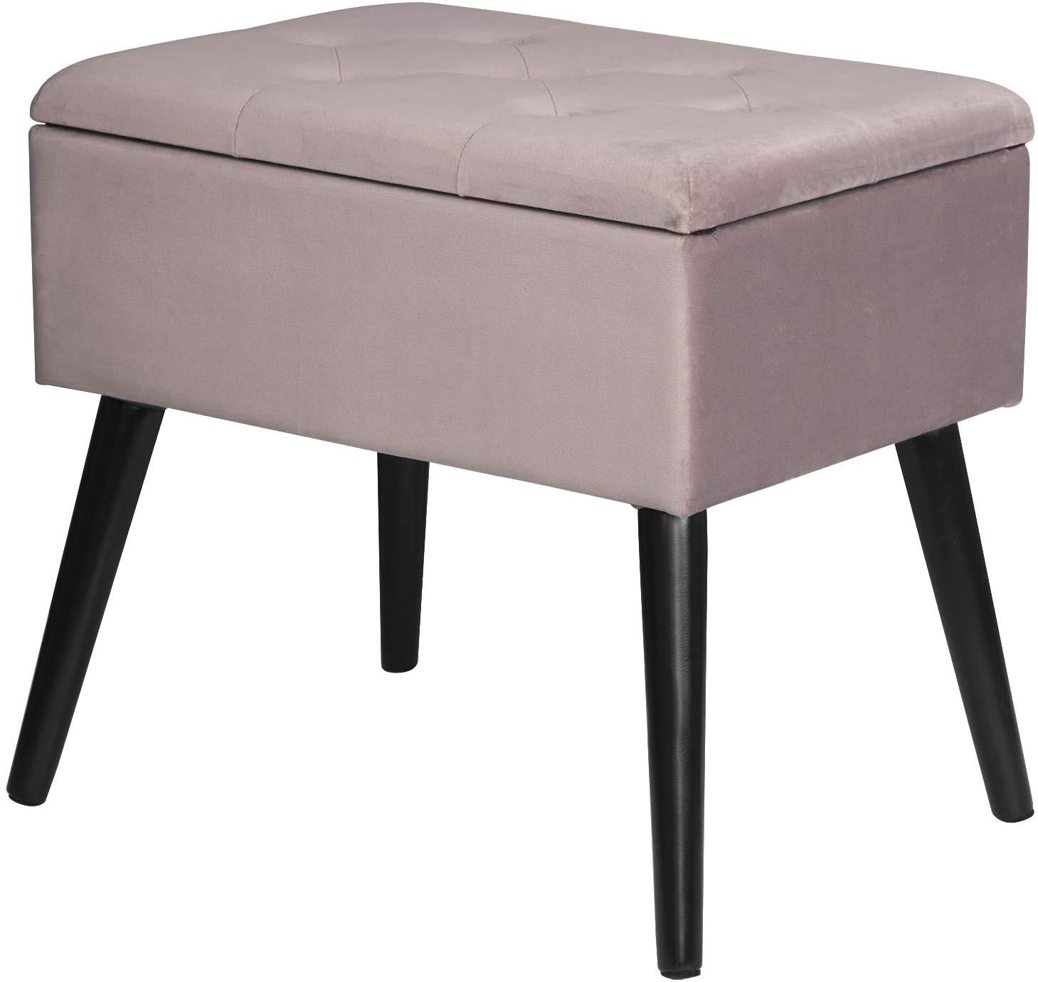 YHBM Storage Bench Chest Padded Footstool Linen Pouffe Chair Light Bed End Shoe Children Toy Box Stool Milking Stool Grey (Color : Dark Grey)
