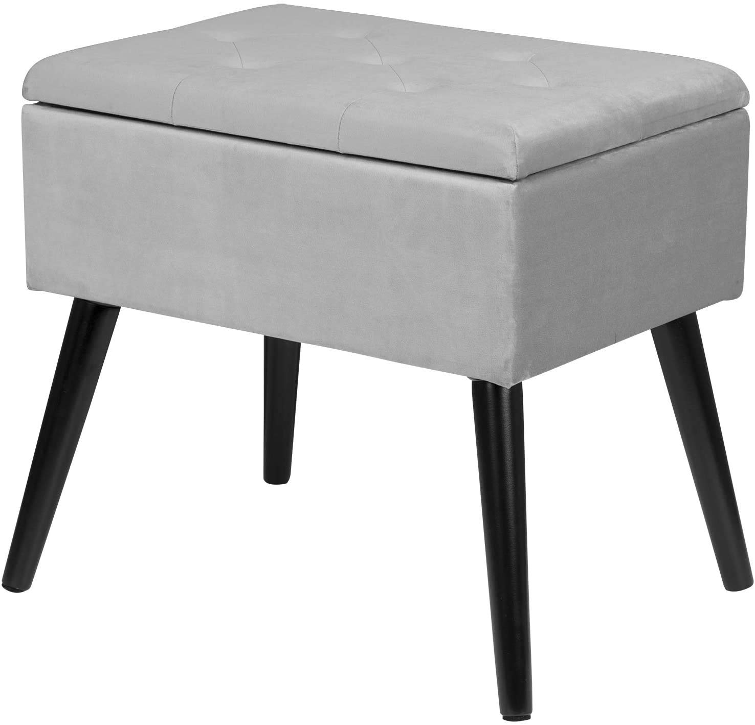 YHBM Storage Bench Chest Padded Footstool Linen Pouffe Chair Light Bed End Shoe Children Toy Box Stool Milking Stool Grey (Color : Dark Grey)