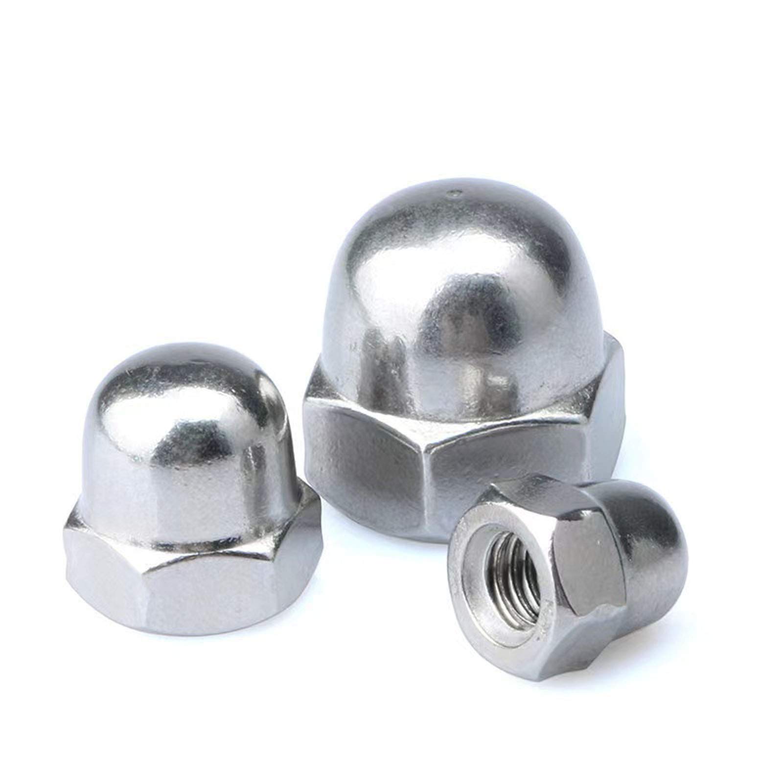 M12-1.75 Metric Acorn Cap Nuts Dome Head Nuts, 304 Stainless Steel 18-8, Plain Finish,Hex Acorn Cap,Nuts Decorative Nut Caps (12 Pcs)