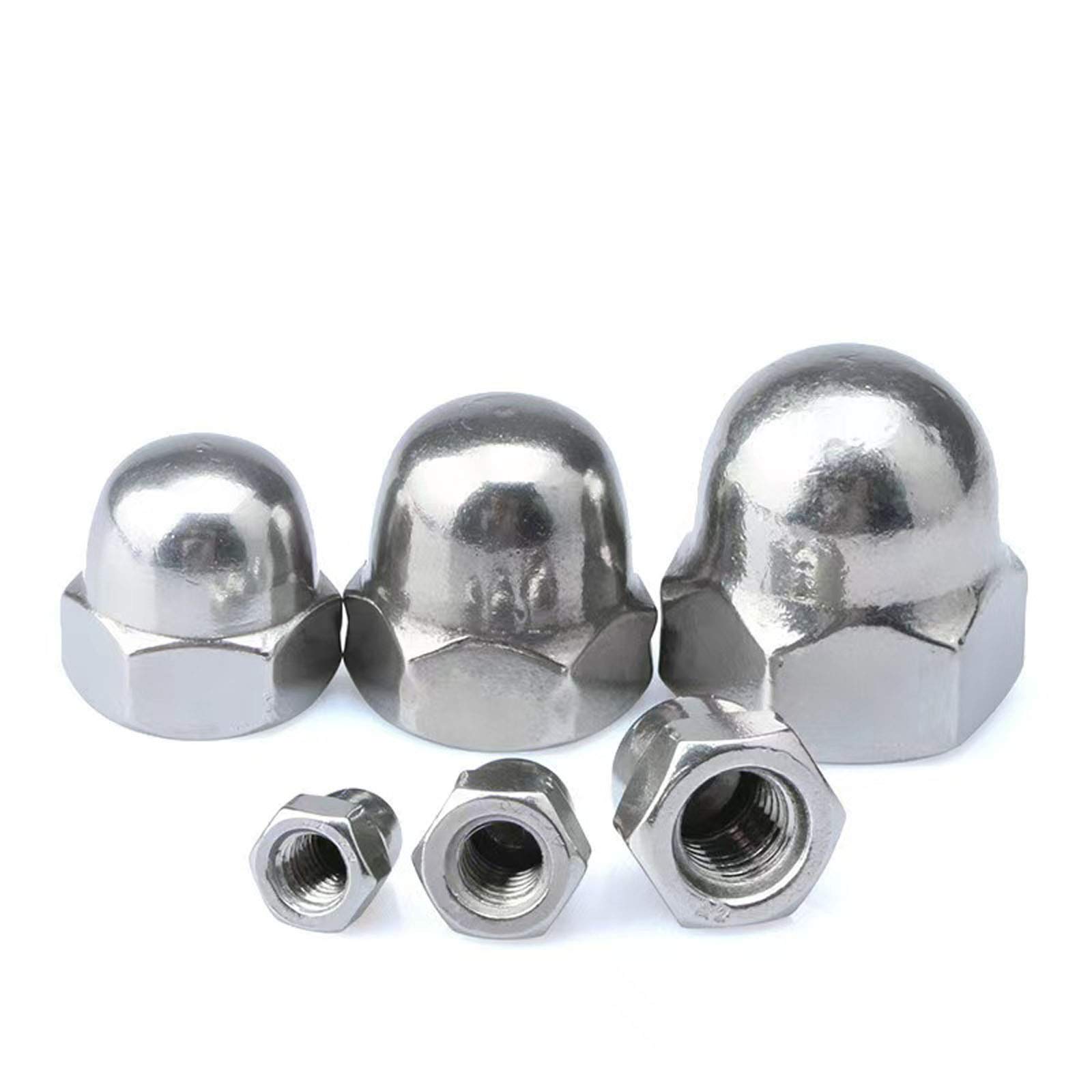 M12-1.75 Metric Acorn Cap Nuts Dome Head Nuts, 304 Stainless Steel 18-8, Plain Finish,Hex Acorn Cap,Nuts Decorative Nut Caps (12 Pcs)