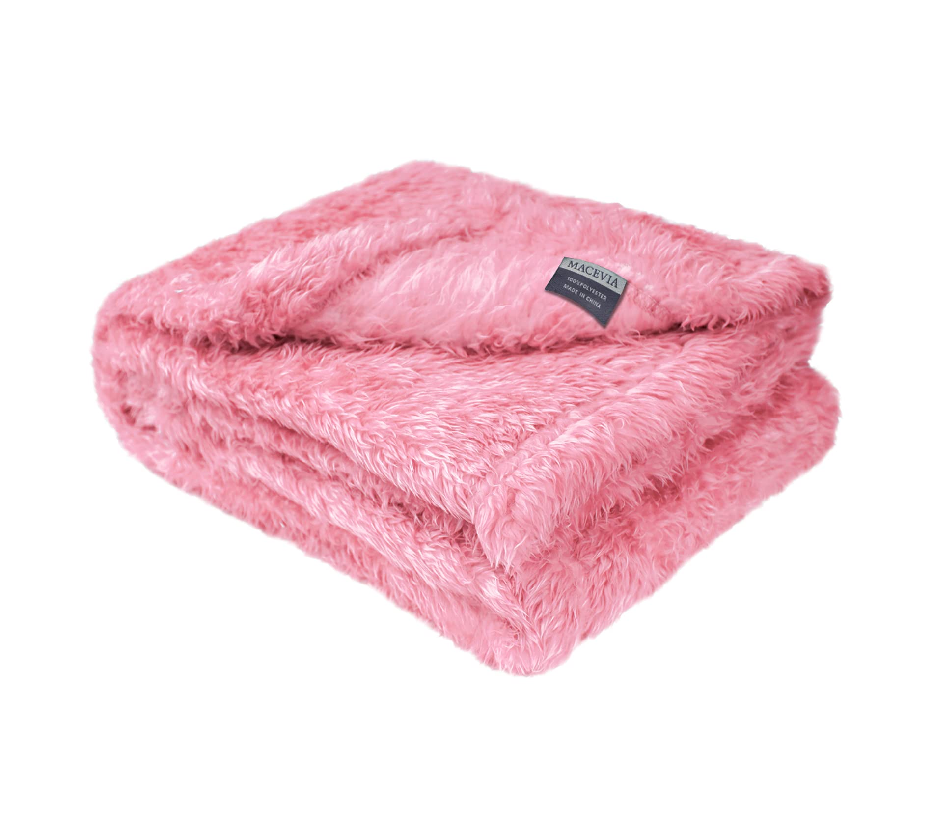 MACEVIA Fluffy Fleece Dog Blankets,Warm Soft Fuzzy Pets Blanket for Puppy,Small,Medium,Large Dogs and Cats,Plush Pet Throws for Bed,Couch,Sofa,Travel(24x29 Inch, Pink)