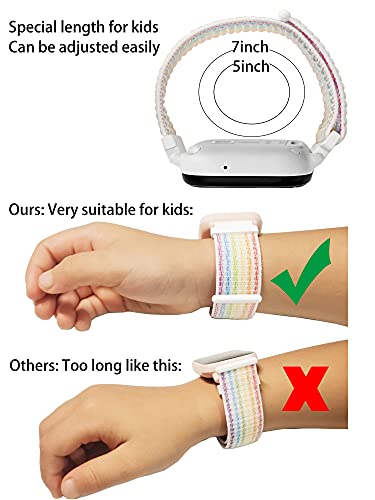 BRONGER Fit Length for Boy Girl, Hook&Loop Gizmo Watch Band Replacements Compatible with Gizmo Watch 3 2 1/Gabb Watch 2 1: Easy to Use for Kids (Pomegranate-red Cyan-aloe)