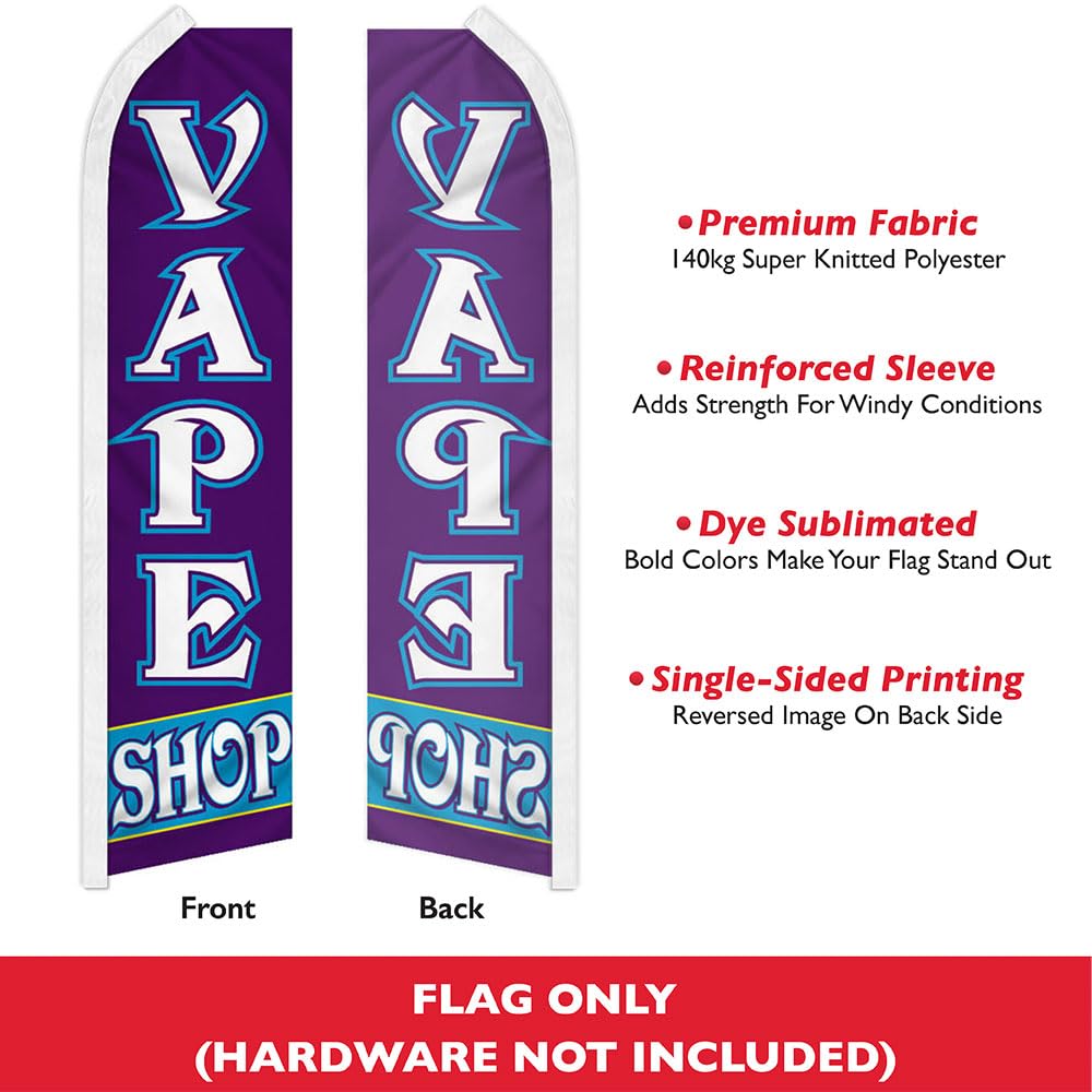 Vape Shop Swooper Advertising Flag - Perfect for Vape Shops, Smoke Shops, Hookah Lounges