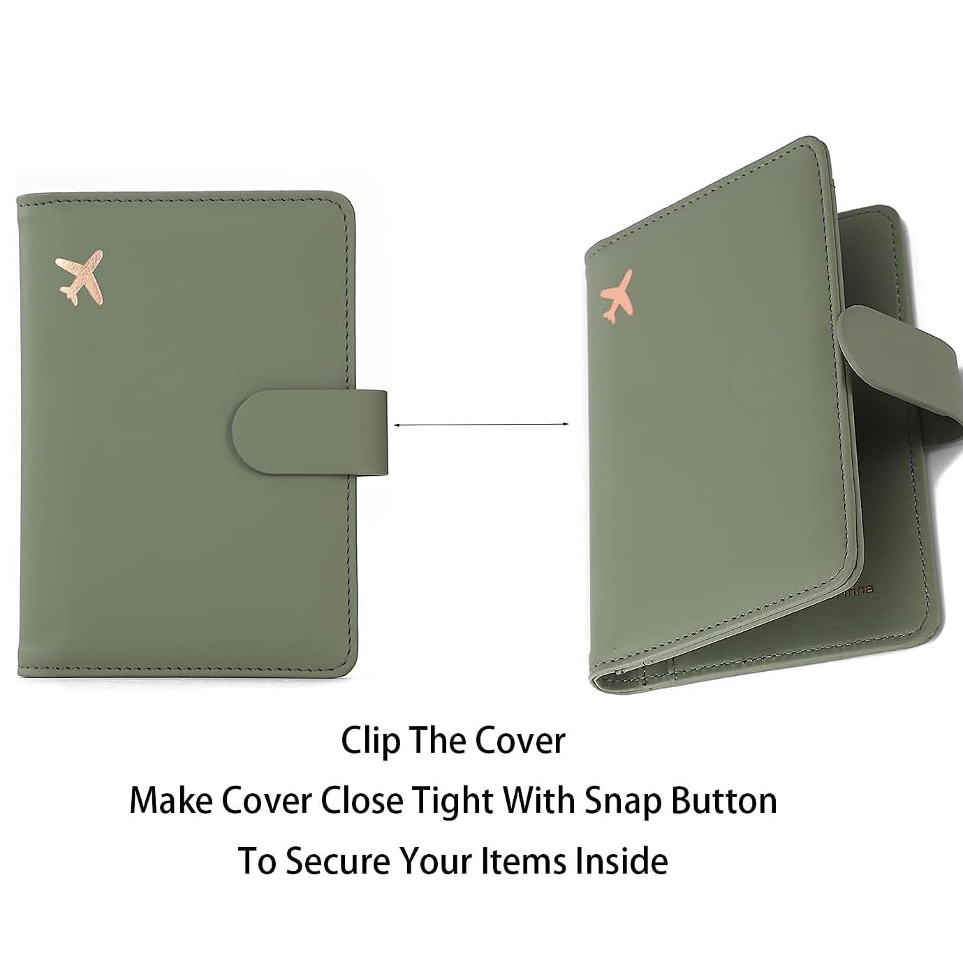 Melsbrinna Passport Holder Covers Case, Waterproof Rfid Blocking Travel Wallet Passport Holder with Pen Holder, Cute Passport Book for Women/Men (Moss green)