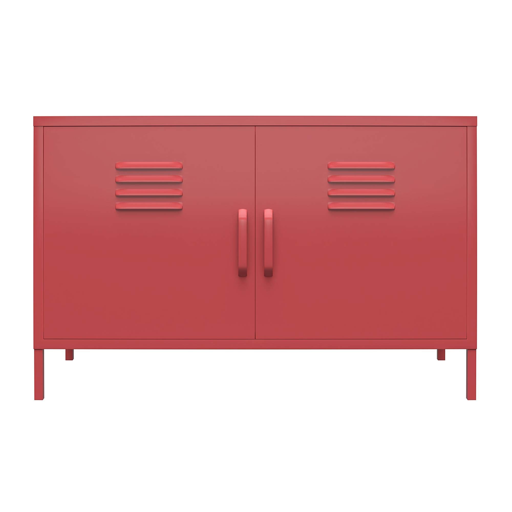 REALROOMS Shadwick 2 Door Wide Metal Locker Accent Storage Cabinet, Terracotta