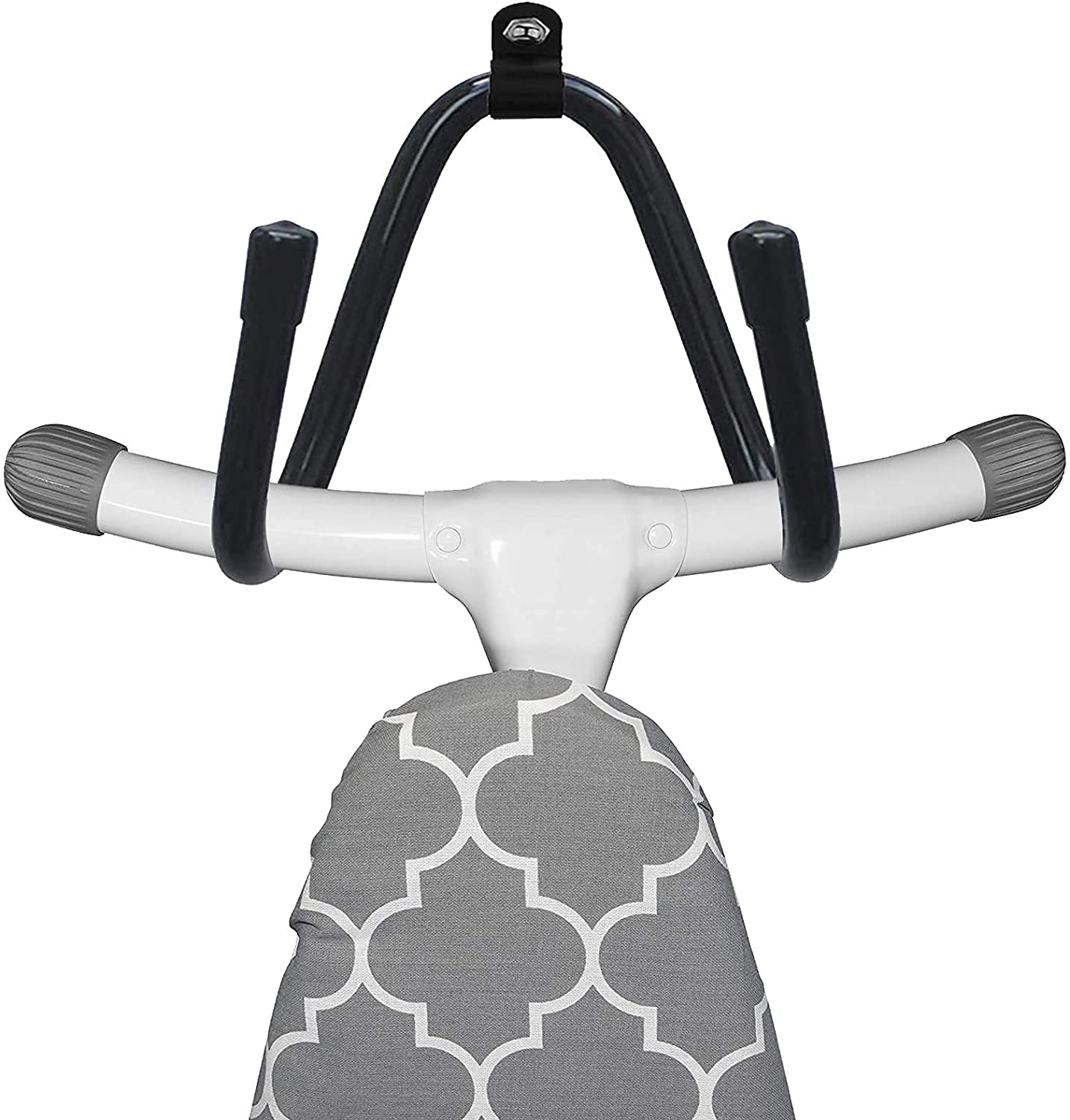 Pmsanzay Ironing Board Hanger Wall Mount Ironing Board Holder Organizer Wall Rack Iron Board Caddy, Adjustable Rack Great for Laundry Rooms Storage Rack Hanging Shelf Hanger - Hold up to 50LB.