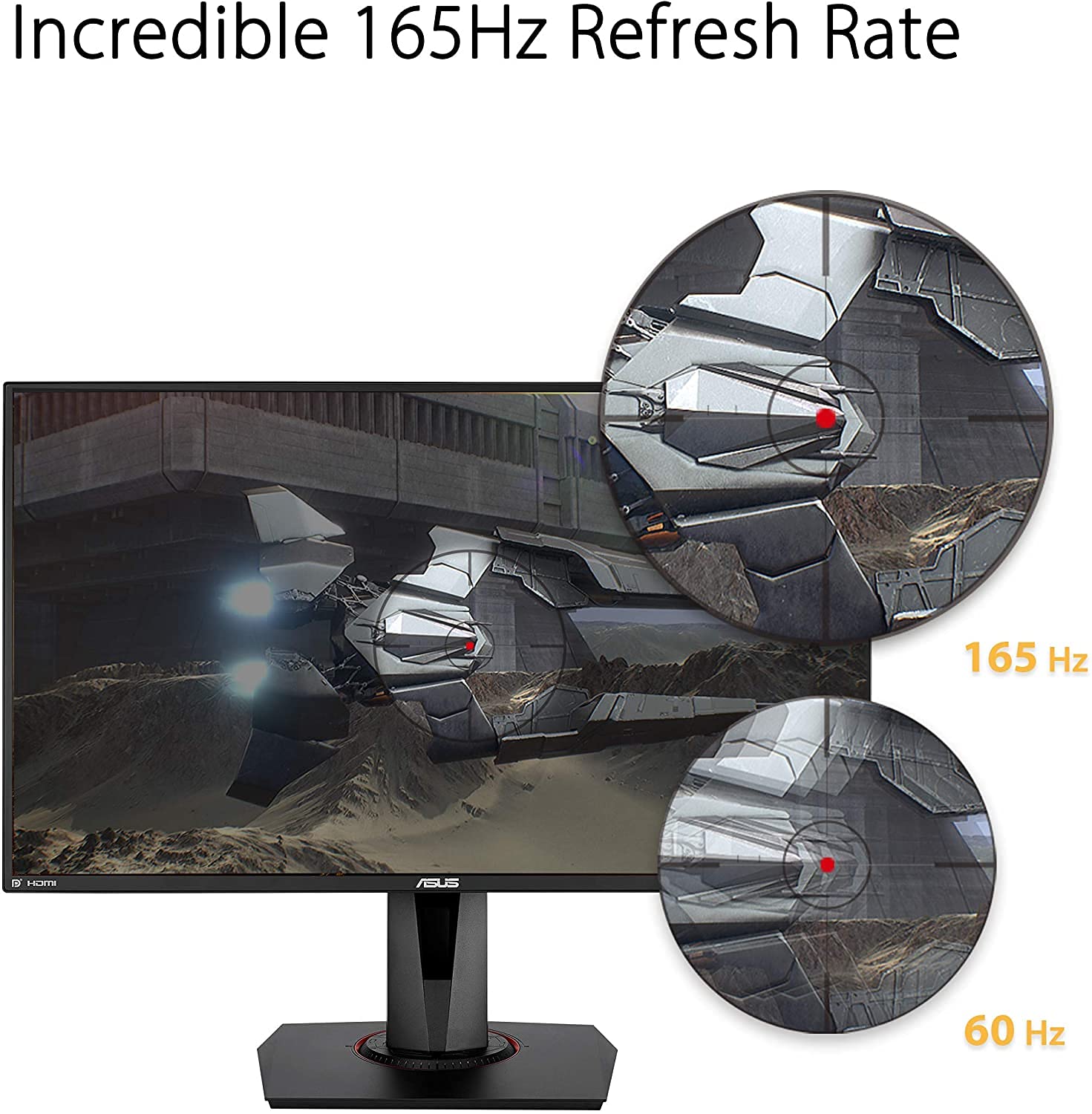 ASUS TUF Gaming 27” 1080P Monitor (VG279QR) - Full HD, IPS, 165Hz (Supports 144Hz), 1ms, Low Motion Blur, G-SYNC Compatible, Shadow Boost, VESA Mountable, DisplayPort, HDMI, Height Adjustable, Black