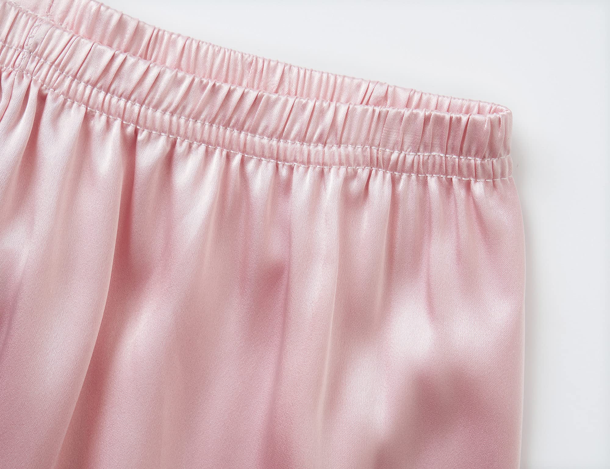 Topgal Little & Big Girls Pajama Set Size 16 - Satin Silky Cute Cat Summer Shorts Outfit Pink