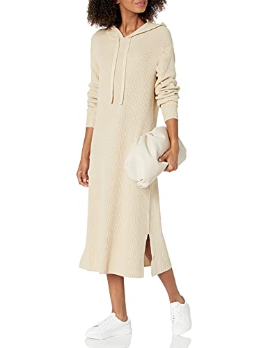 The Drop Women's Claudia Cuddle Hoodie Midi Dress, Crème Brulee, XL