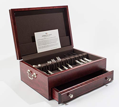 American Chest Company - BOUNTY; One-Drawer Solid Cherry Flatware Chest (Rich Mahogany on Solid Cherry)