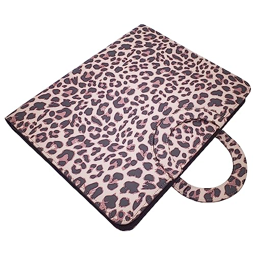 ECEIRO Leather Portfolio Ring Binder - Three Ring Binder Organizer Zippered Padfolio Folder Portfolio Organizer with Hidden Handle Cute Office Leather Binder - Gifts Supplies for Women
