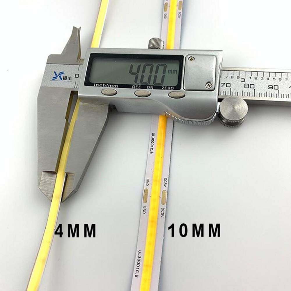 DC12v LED Strip Lighting,5mm width 6.6ft/2m Night Light, 480LEDs/M Uniform Glow COB Bendable Tape Light, Cutting Designed Rope Light, Flexible Counter Light for Bedroom, Cabinet (cold white 6000K)