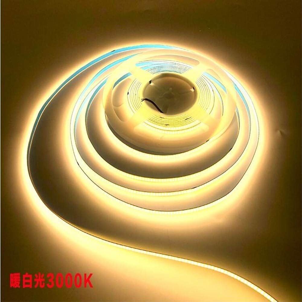 DC12v LED Strip Lighting,5mm width 6.6ft/2m Night Light, 480LEDs/M Uniform Glow COB Bendable Tape Light, Cutting Designed Rope Light, Flexible Counter Light for Bedroom, Cabinet (cold white 6000K)