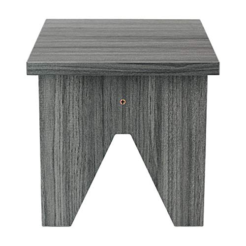 Ouya Wooden Step Stool for Adults and Kids Sturdy Footstool with Non Slip Pads for Kitchen Garden and Bedroom Capacity 400 to 500lbs Dark Grey