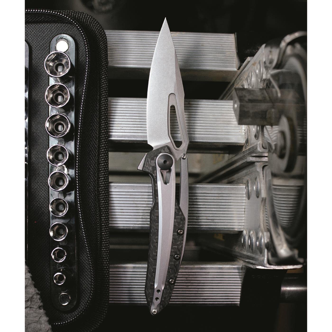 Zero Tolerance Original 0990, CPM 20CV Spear Point Pocket Knife, 3.25-in. Blade, Manual KVT Ball Bearings Opening, Inset Liner Lock (0990), Multicolor, Cotton Jersey