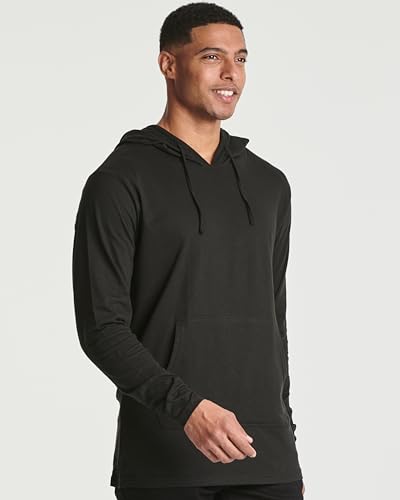 3 Pack: Men’s Cotton Lightweight Hoodie Long Sleeve Hooded T Shirt Sweatshirt French Terry Casual Performance Active Athletic Workout Gym Quick Dry Fit Jersey Pullover UPF 50 Outdoor-Set 3,L