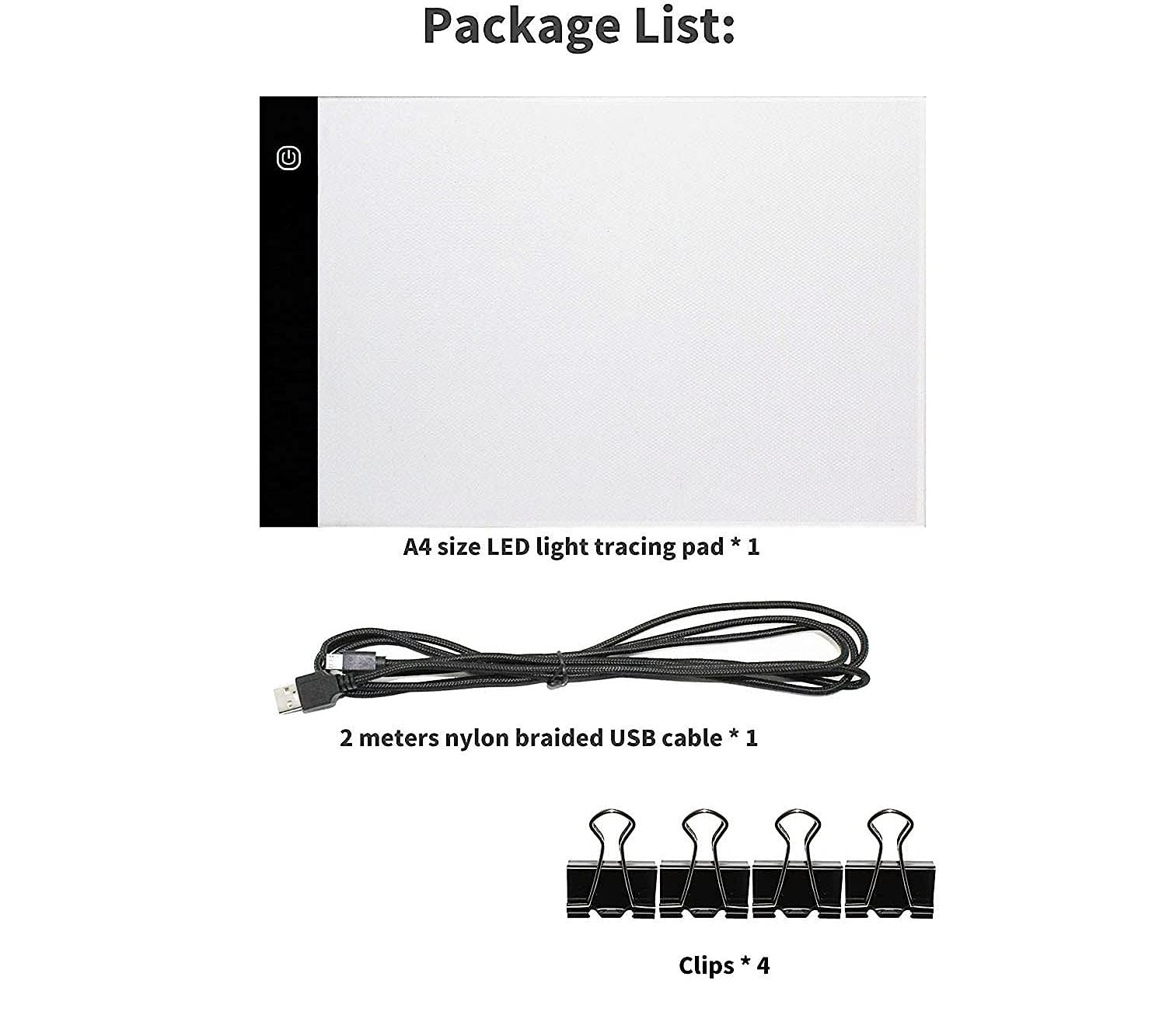 Portable A4 Tracing LED Board Light Box, Ultra-Thin Dimmable USB Cable Powered Artcraft Trace Light Pad Copy Boxes for Artists Tattoo Drawing, Sketching Tracer, Animation, X-ray