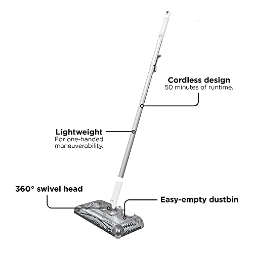 BLACK+DECKER Floor Sweeper, 50 Minutes Runtime, Powder White (HFS115J10)