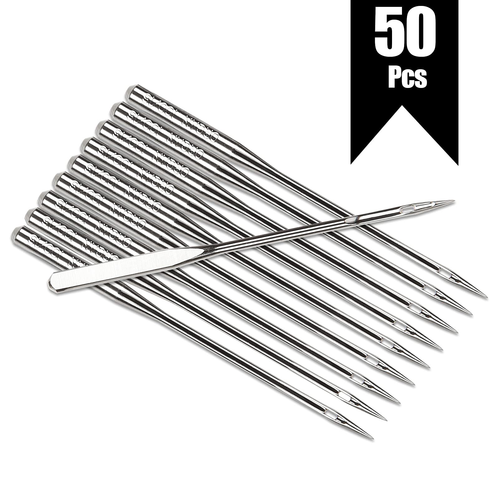 50 Pcs Sewing Machine Needles for Brother, Size 100/16 130/705H HAx1 Embroidery Machine Needles for Brother Sewing Machine (5 Pack of 10 Needles)