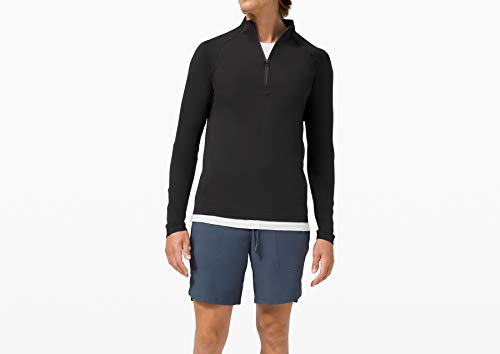 Lululemon Athletica Mens Metal Vent Tech 12 Zip Long Sleeve Shirt (Black, XL)