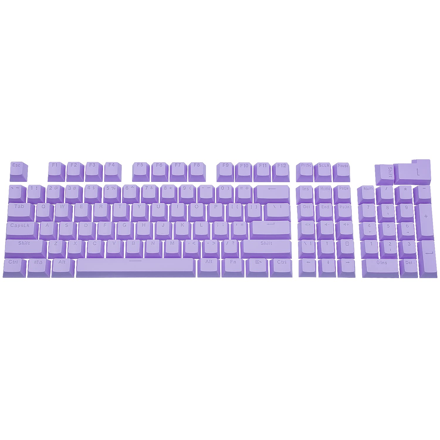 Granvela ABS Keycaps Set for Mechanical Keyboards, 104 Keys | for RGB Backlit | ANSI US-Layout | Campatible with 100% 75% 65% 60% MX Keyboard- Purple