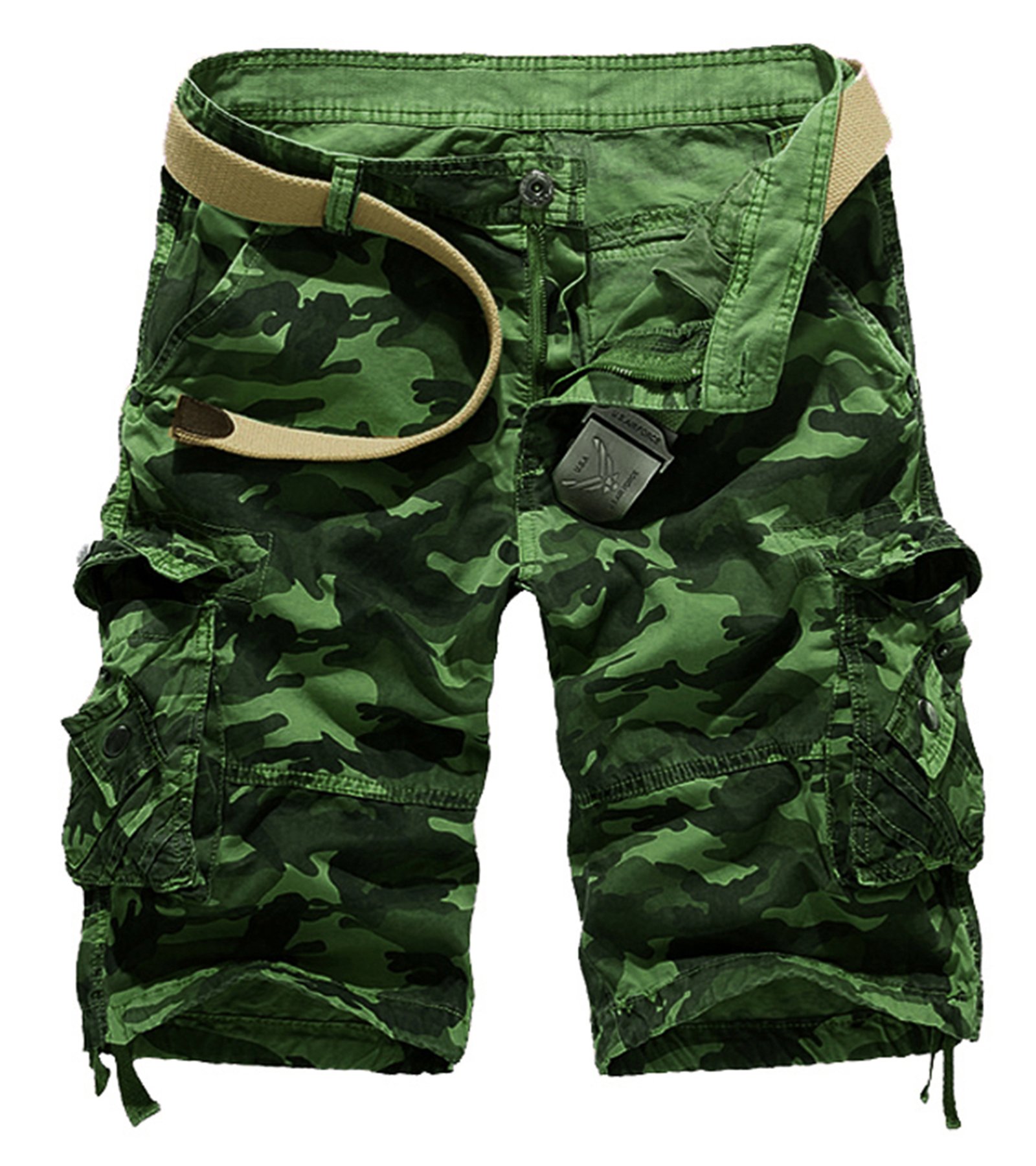 HODZAIW Mens Camo Cargo Shorts Cotton Loose Fit Outdoor Cargo Shorts Lightweight