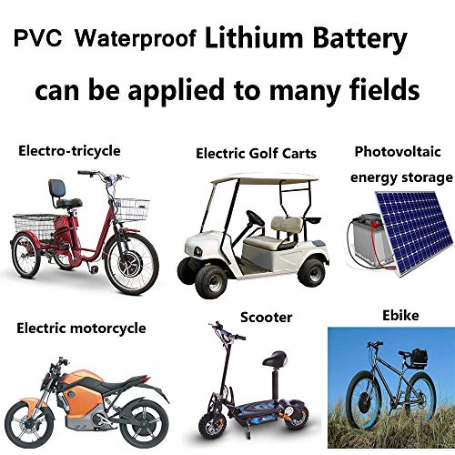 (US Warehouse) Ebike Battery 48V 20AH Waterproof Lithium Battery with 4A Charger for Ebike, Motorcycle, Go Kart, Scooter 48V 1500W 1000W 750W Motor