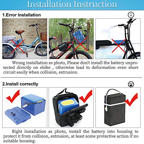 (US Warehouse) Ebike Battery 48V 20AH Waterproof Lithium Battery with 4A Charger for Ebike, Motorcycle, Go Kart, Scooter 48V 1500W 1000W 750W Motor