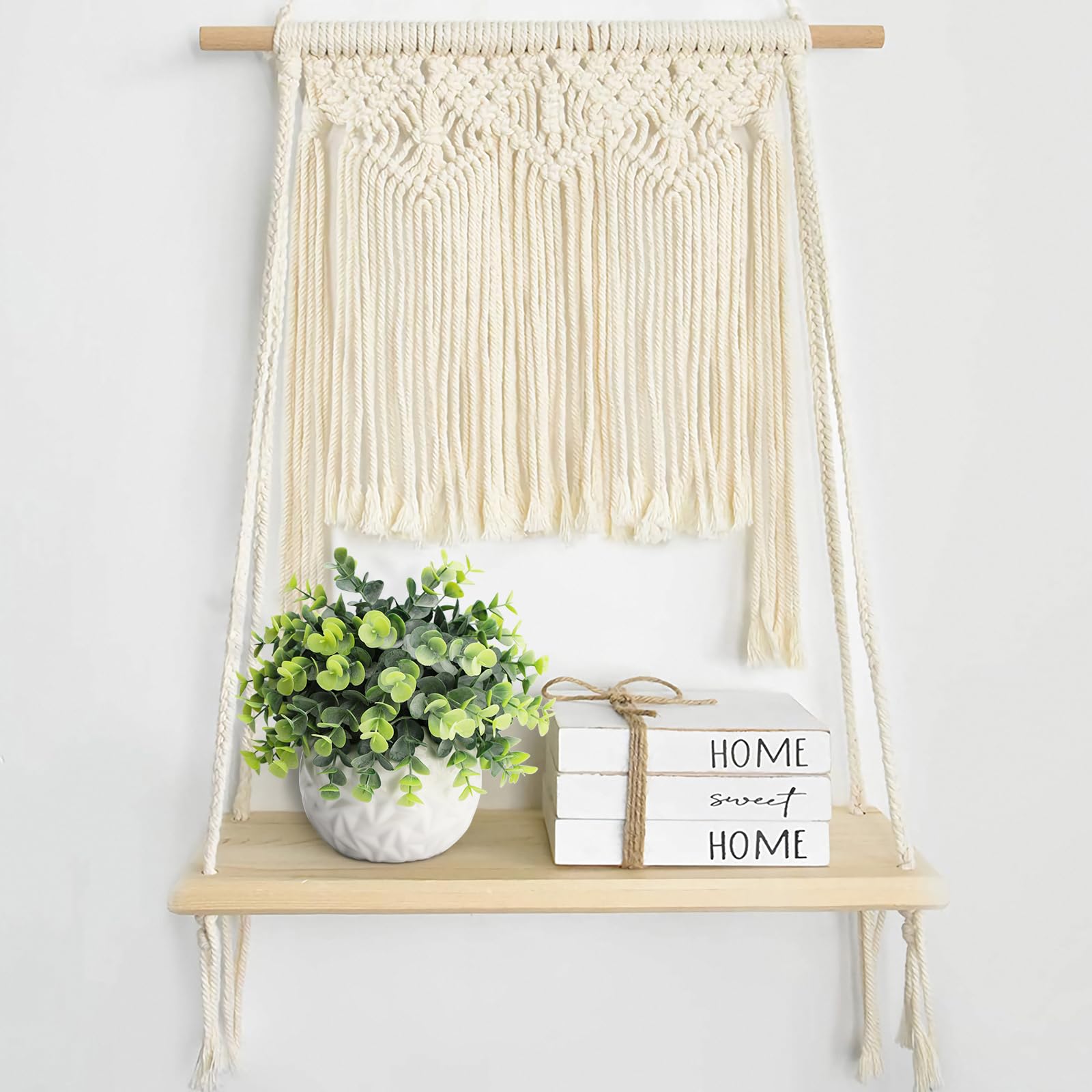Hopewood Fake Plants Indoor Small Artificial Eucalyptus Plants in White Pots for Bedroom Home Decor Faux Plants Decor