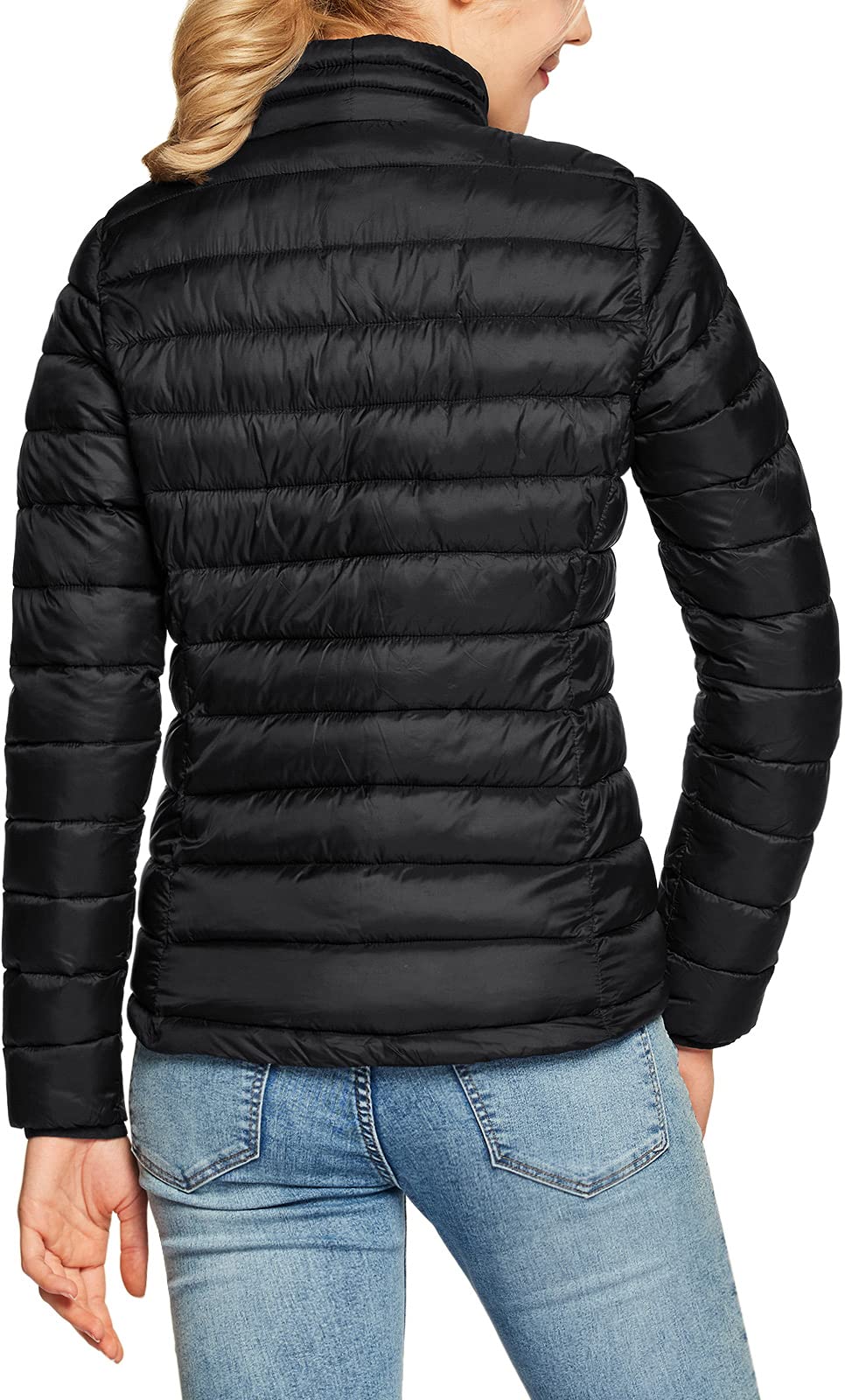 TSLA Women's Lightweight Packable Accent Puffer Jacket, Water-Resistant Winter Coat, Ascent Puff Packable Jacket Black, XX-Large