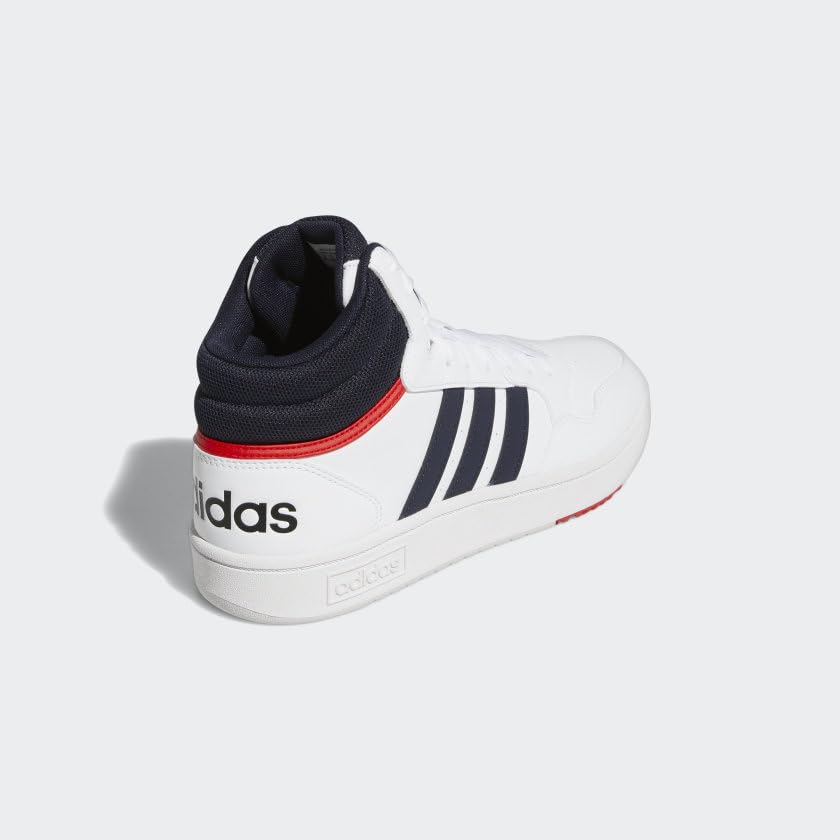adidas Adult Hoops 3.0 Mid White/Legend Ink/Vivid Red 11