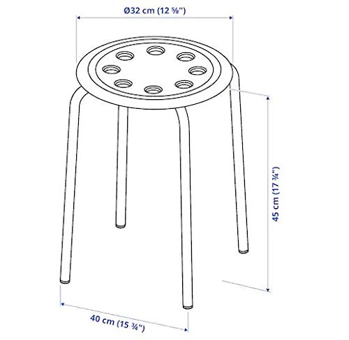 Ikea Marius Stool, White, 32 cm (12 5/8 '')