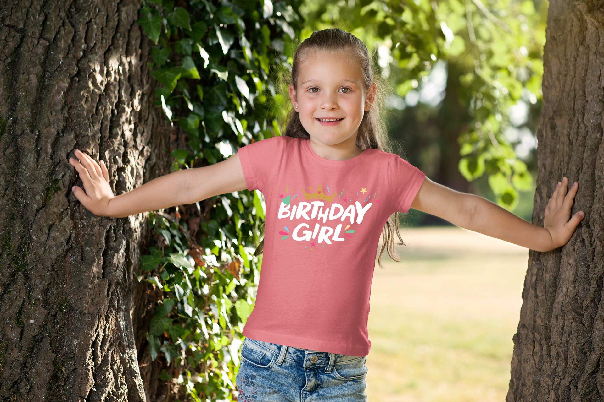 Birthday Girl Shirt Crown 1st First 2nd Two 3rd 4th 5th Toddler Birthday Outfit (Mauve, 4 Years)