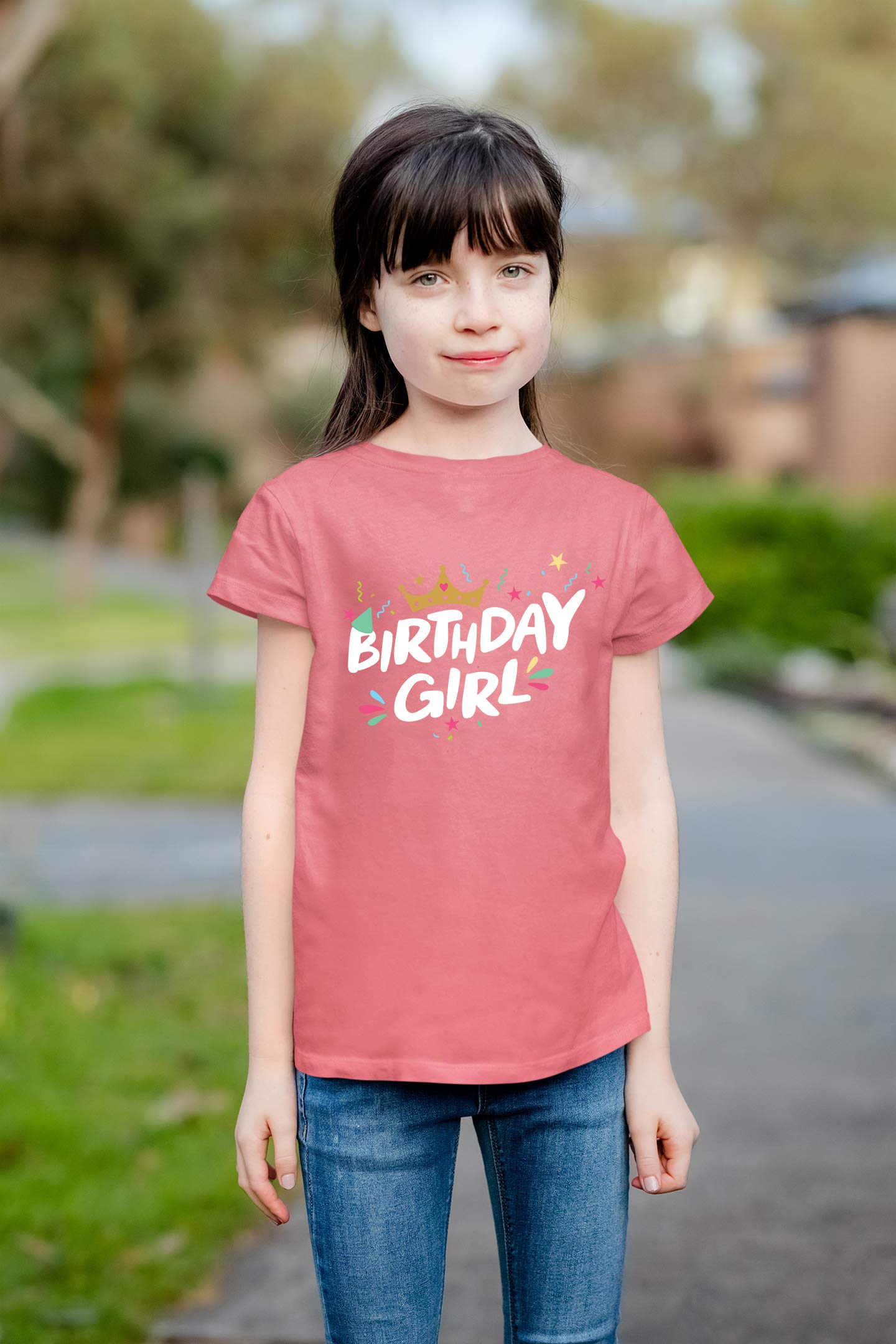 Birthday Girl Shirt Crown 1st First 2nd Two 3rd 4th 5th Toddler Birthday Outfit (Mauve, 4 Years)