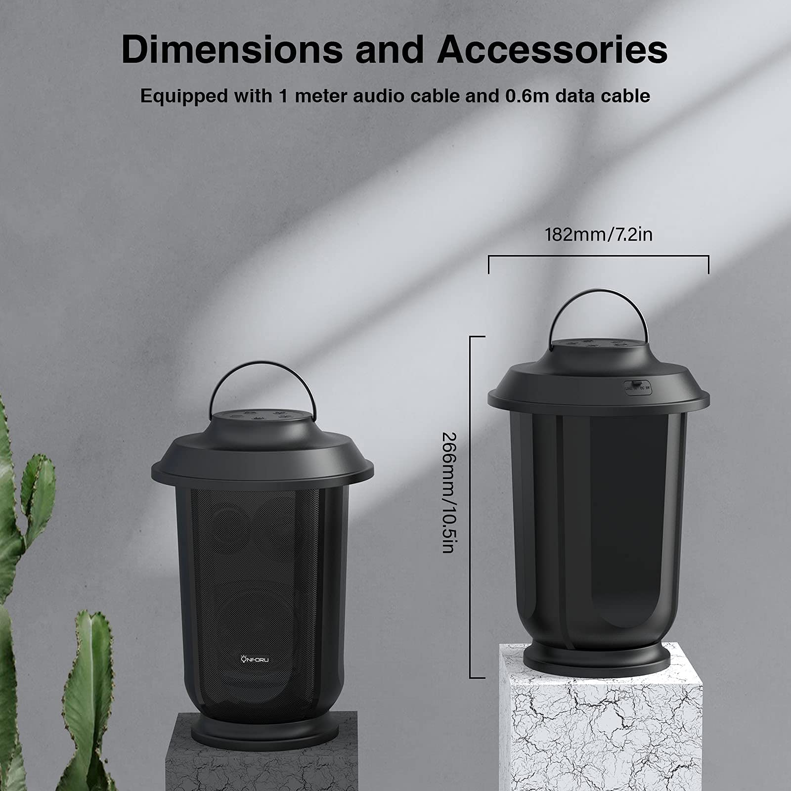 Onforu Outdoor Bluetooth Speaker with LED Lights, 2 Pack Wireless Loud Stereo Sound Lantern Speakers, True Wireless Stereo Pairing Patio Speaker for Christmas Party Garden, Bluetooth 5.0