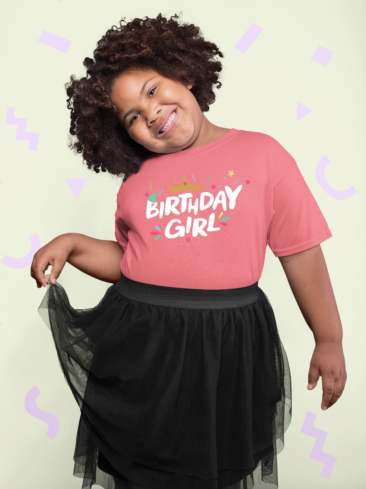 Birthday Girl Shirt Crown 1st First 2nd Two 3rd 4th 5th Toddler Birthday Outfit (Mauve, 4 Years)