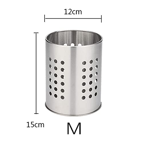 Yalych Utensil Caddy Creative Stainless Steel Cutlery Holder ,Drainer Rack Chopsticks Tube Kitchen Storage Box, Spoon Fork Cutlery Shelf Organizer Pen Holder (Size : Medium)