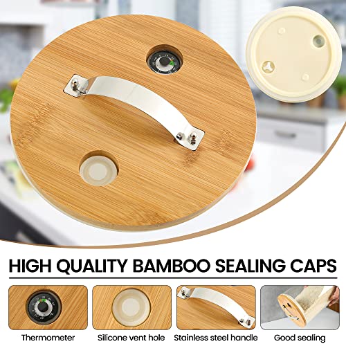 Vuinop Rice Dispenser, Rice Storage Container:Flour and Cereal Container with Airtight Lid and Wooden Stand, Glass Food Storge Container for Kitchen Organization and Pantry Store (5L)