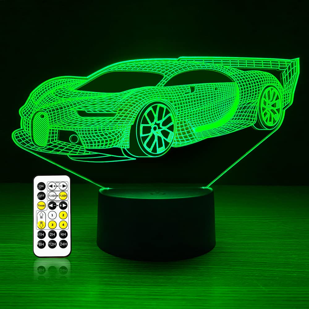 JMLLYCO Car Lamp for Kids Race Car Night Light with Timer & Remote Control & Smart Touch 7 Colors Changing LED Sports Car Bedside lamp for Adult or Kids as Birthday Gifts
