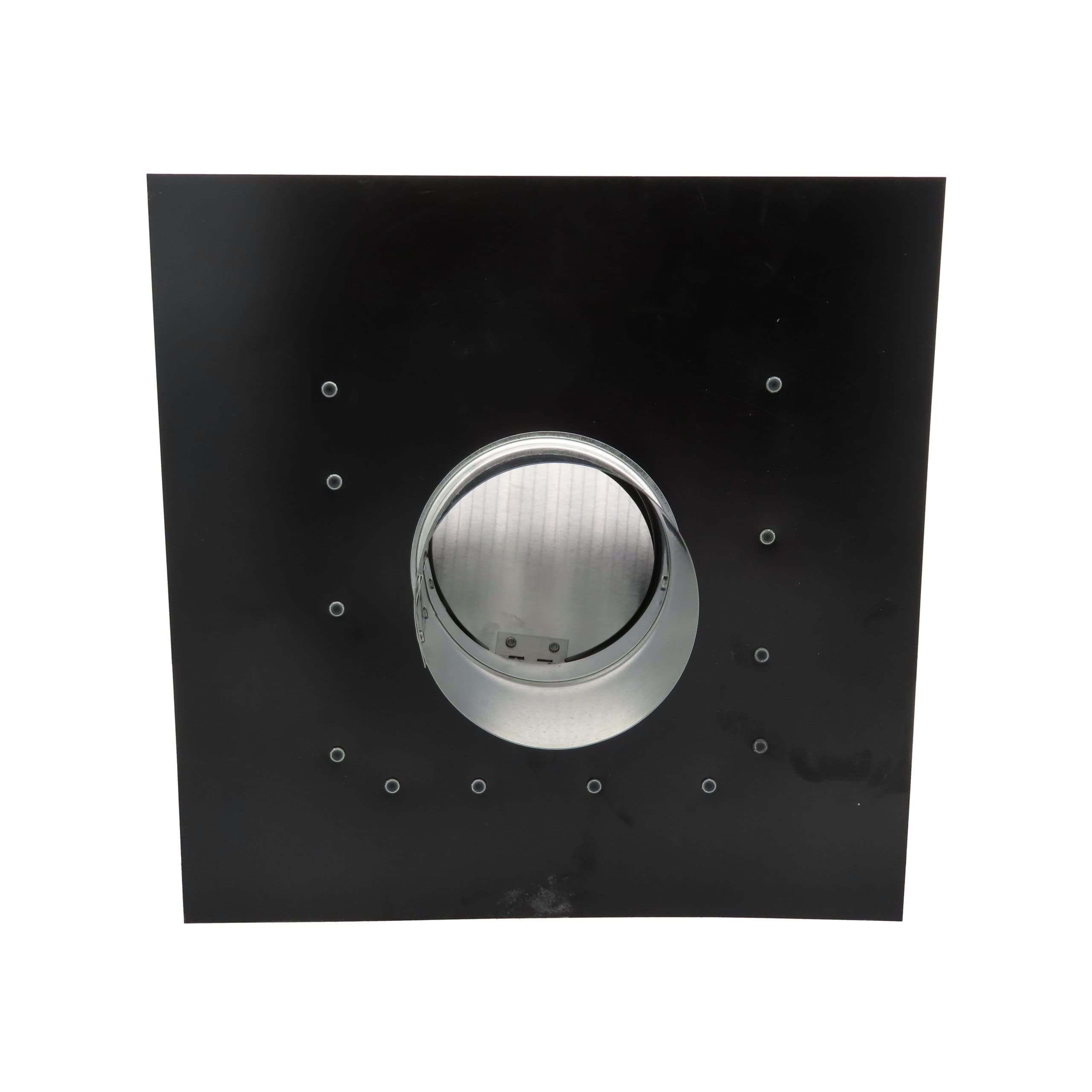 RDP Rooftop Exhaust Vent Cap with Damper and Bottom Extension (10 Inch, Black)