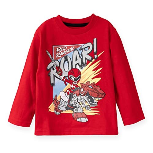Power Rangers Red Ranger Zach Blue Ranger Toddler Boys 3 Pack T-Shirts Red/Blue/Gray 5T