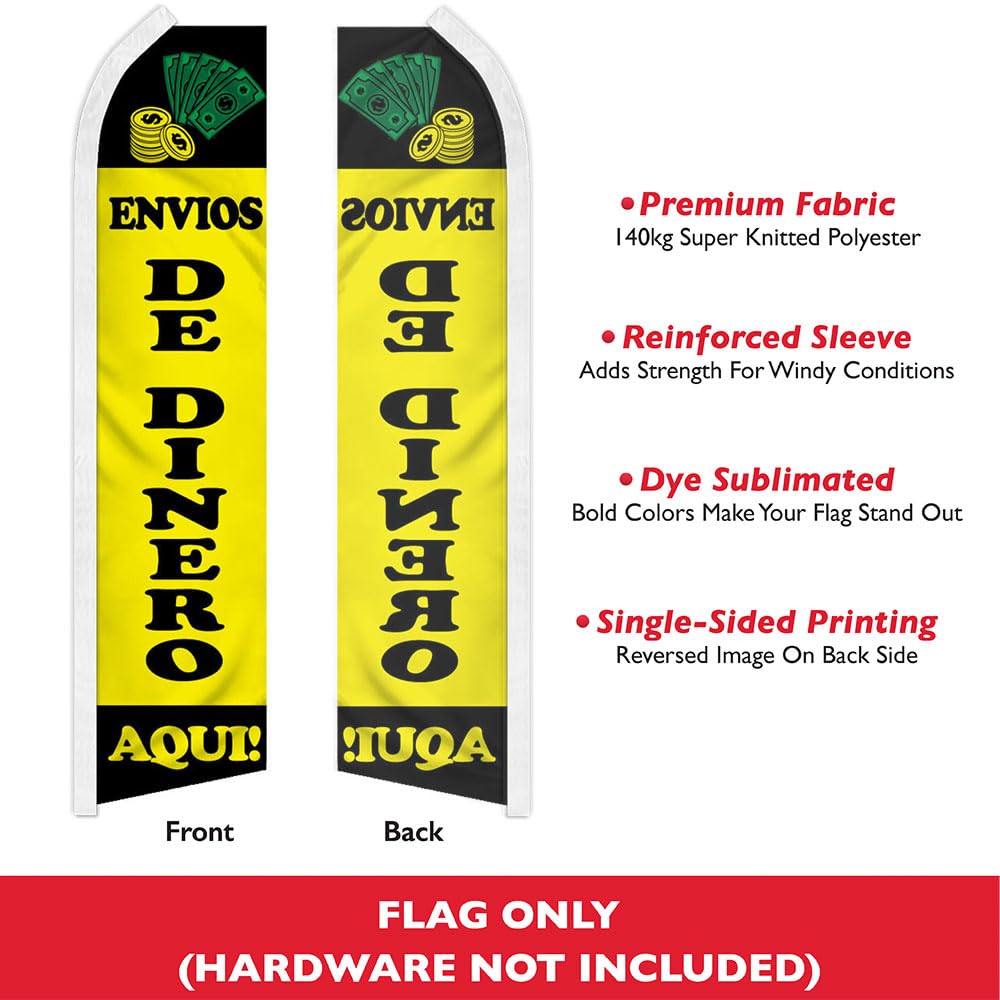 Infinity Republic Envios De Dinero Business Flag - Perfect for Cash Checking, Banks, Payday Loans, Currency Exchanges