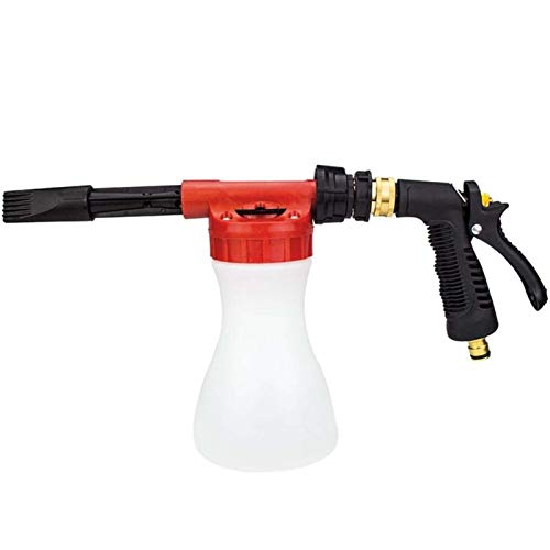 One Piece of Car Wash Foam Gun Water Gun Spray Garden Washing Machine Hose Wand Nozzle Sprayer Watering Spray Sprinkler Cleaning Tool Size 13.5 cm X 13.5 cm X 23 cm (Color : RED)