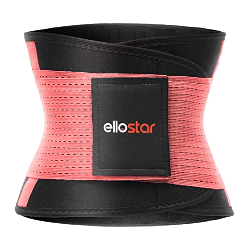 ellostar Women's Waist Trainer: Sweat Band for Belly Fat, Tummy Control, Back Support, Workout Shapewear, Weight Loss Aid Large, Pink