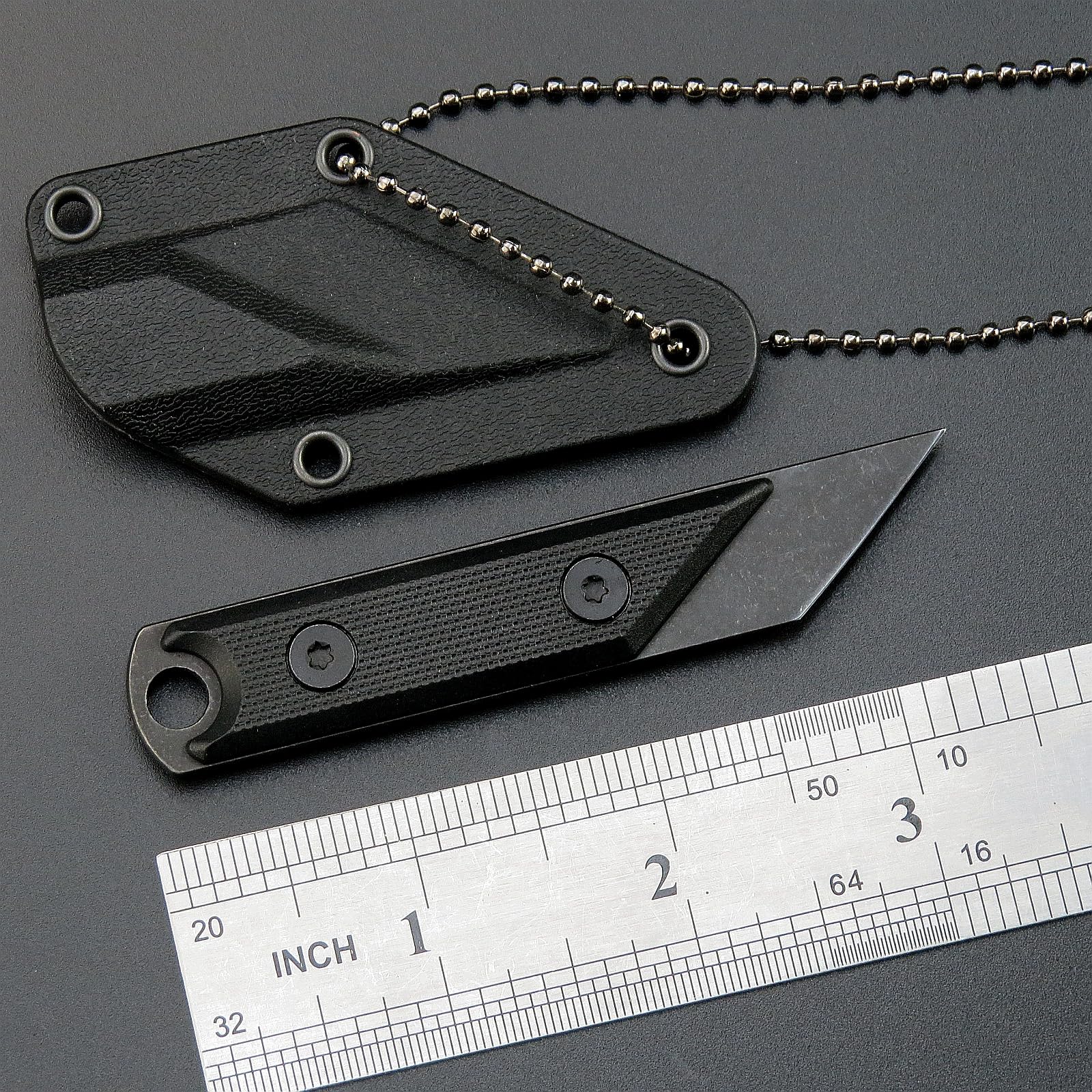 Ccanku C1146 Fixed Blade Knife,440C Blade G10 Handle EDC Tool Knife for Outdoor, Camping, Hiking, Fishing with kydex Sheath (Black)